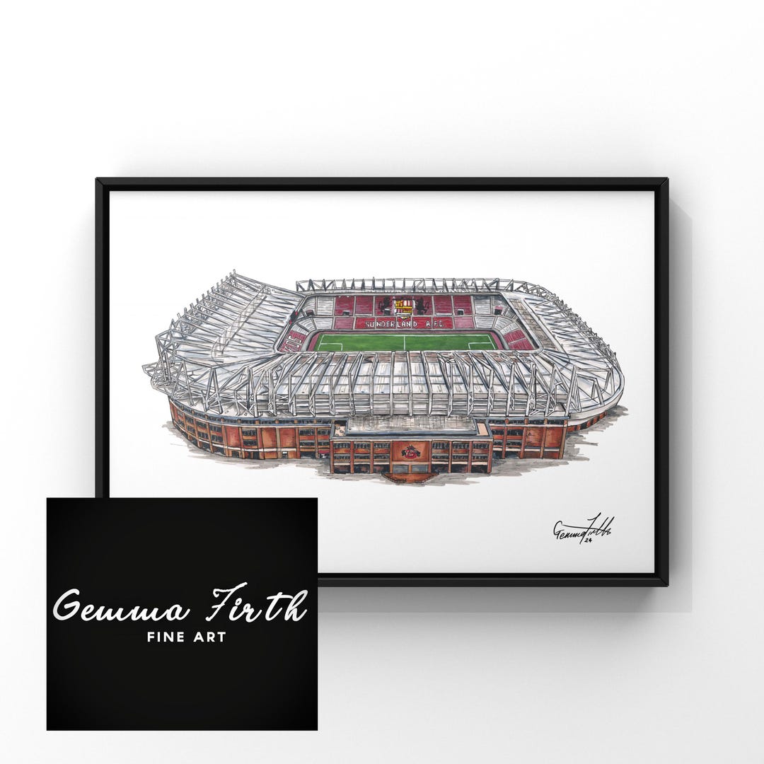 Stadium of Light Themed Drawing | Football Prints | Birthday Gift ...
