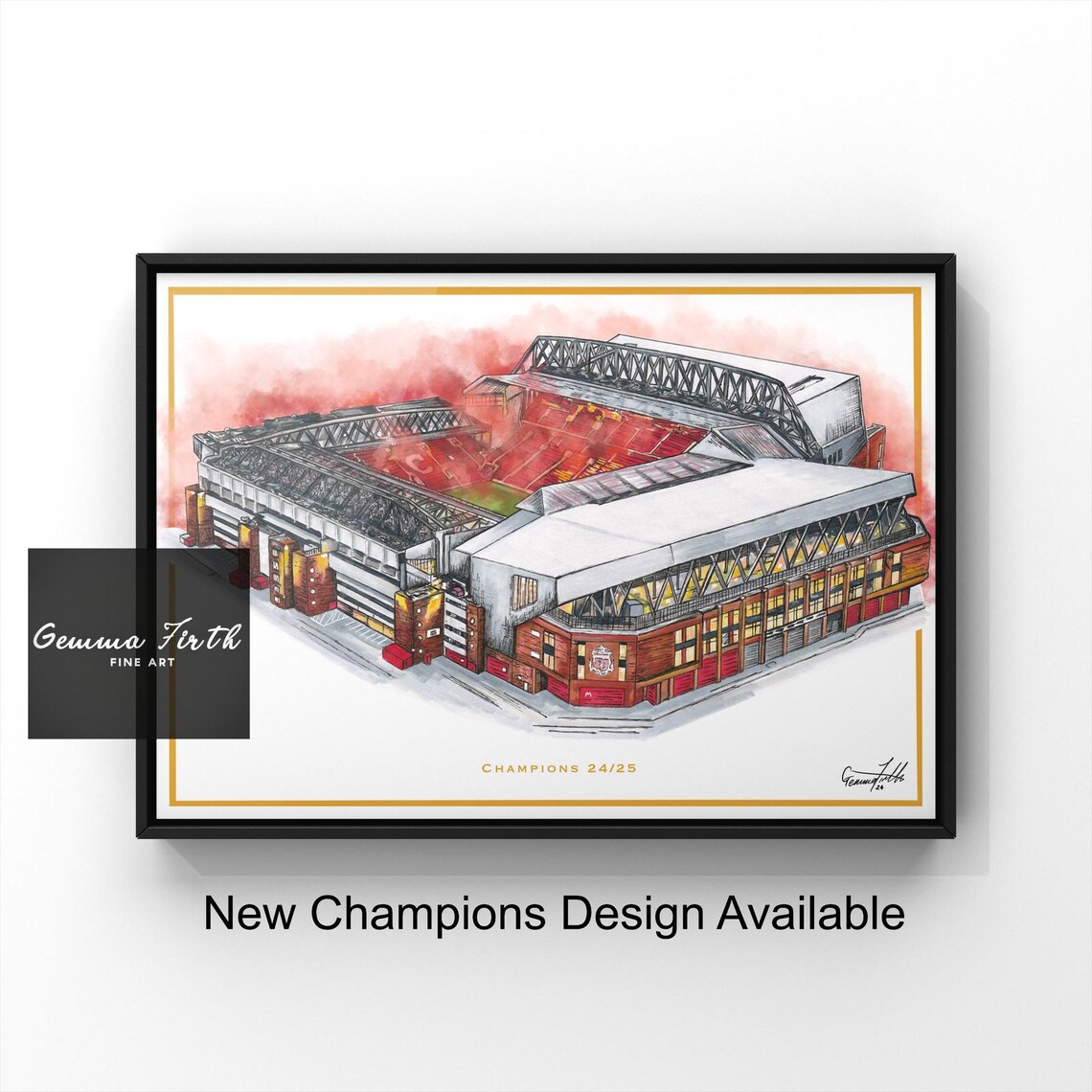 Drawing of Anfield Stadium Liverpool Themed Drawing | Football Prints ...