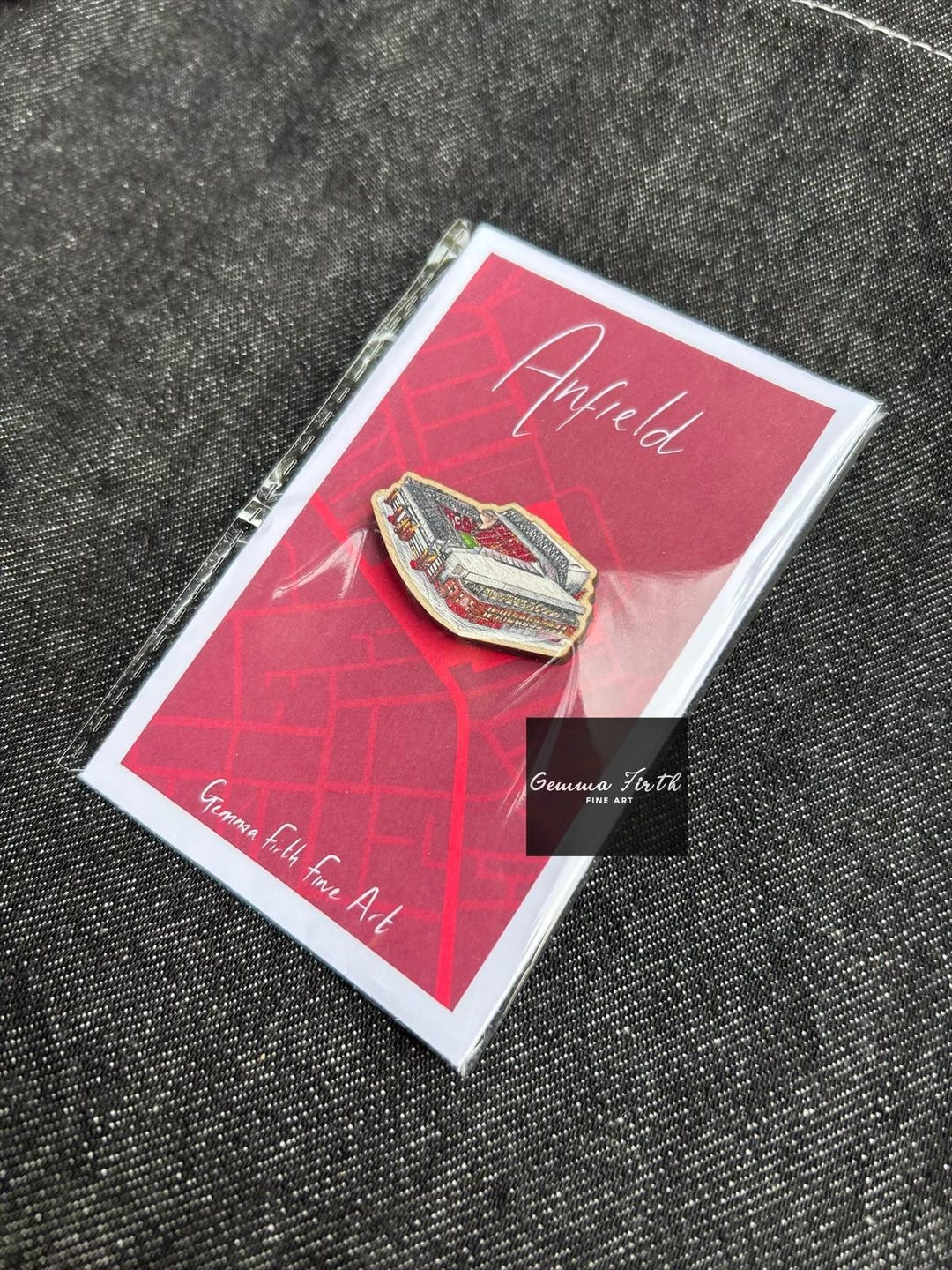 Anfield Stadium Inspired Wooden Pin Badge | Football Stadium Art ...