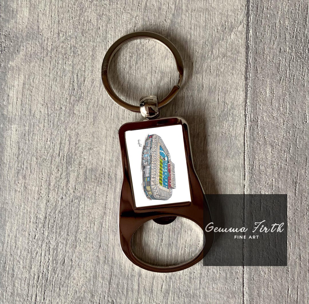 Cardiff Stadium Drawing Inspired Bottle Opener Keyring Metal Original ...