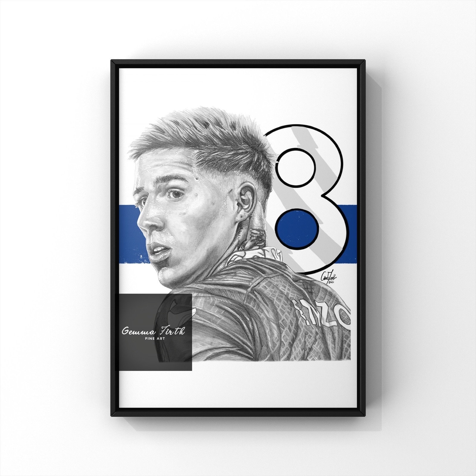Enzo Fernandez Drawing Print A4 Original Artwork | Football Prints ...