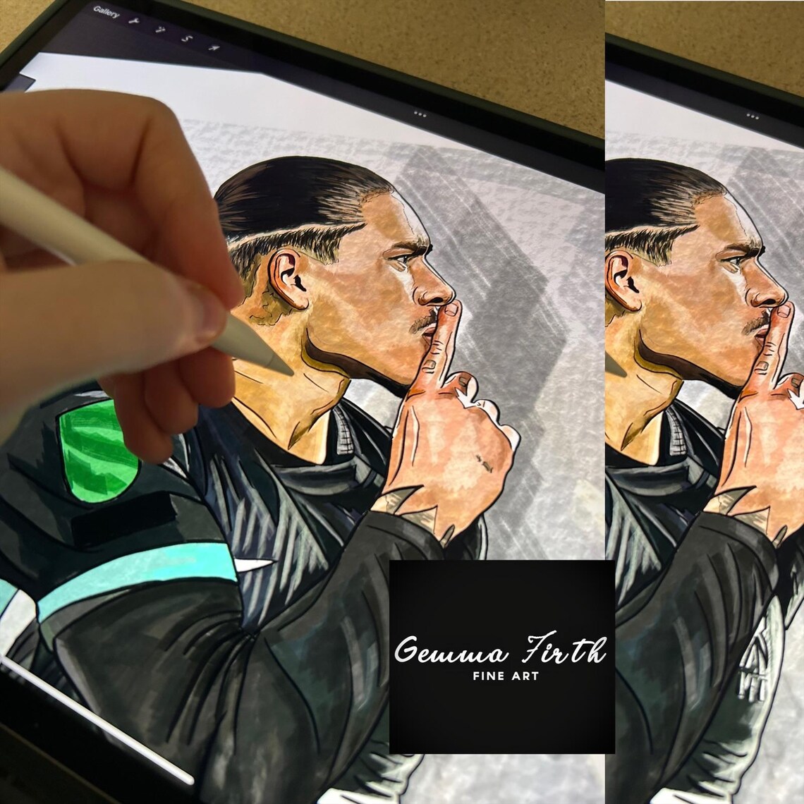 Drawing of Darwin Nunez Inspired Drawing Print A4 A5 A3 Original ...