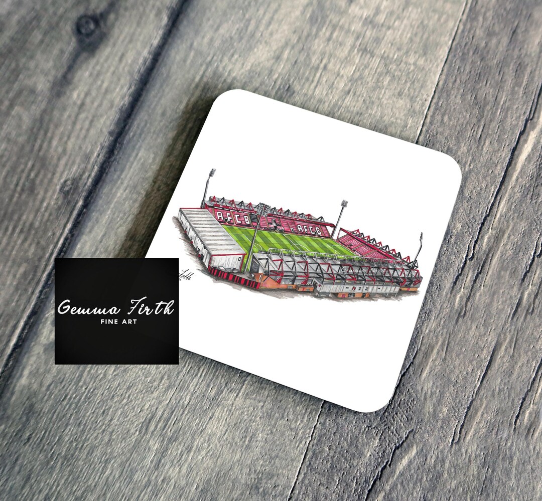 Vitality Stadium Inspired Drawing Coaster Handmade Hand Drawn Design ...