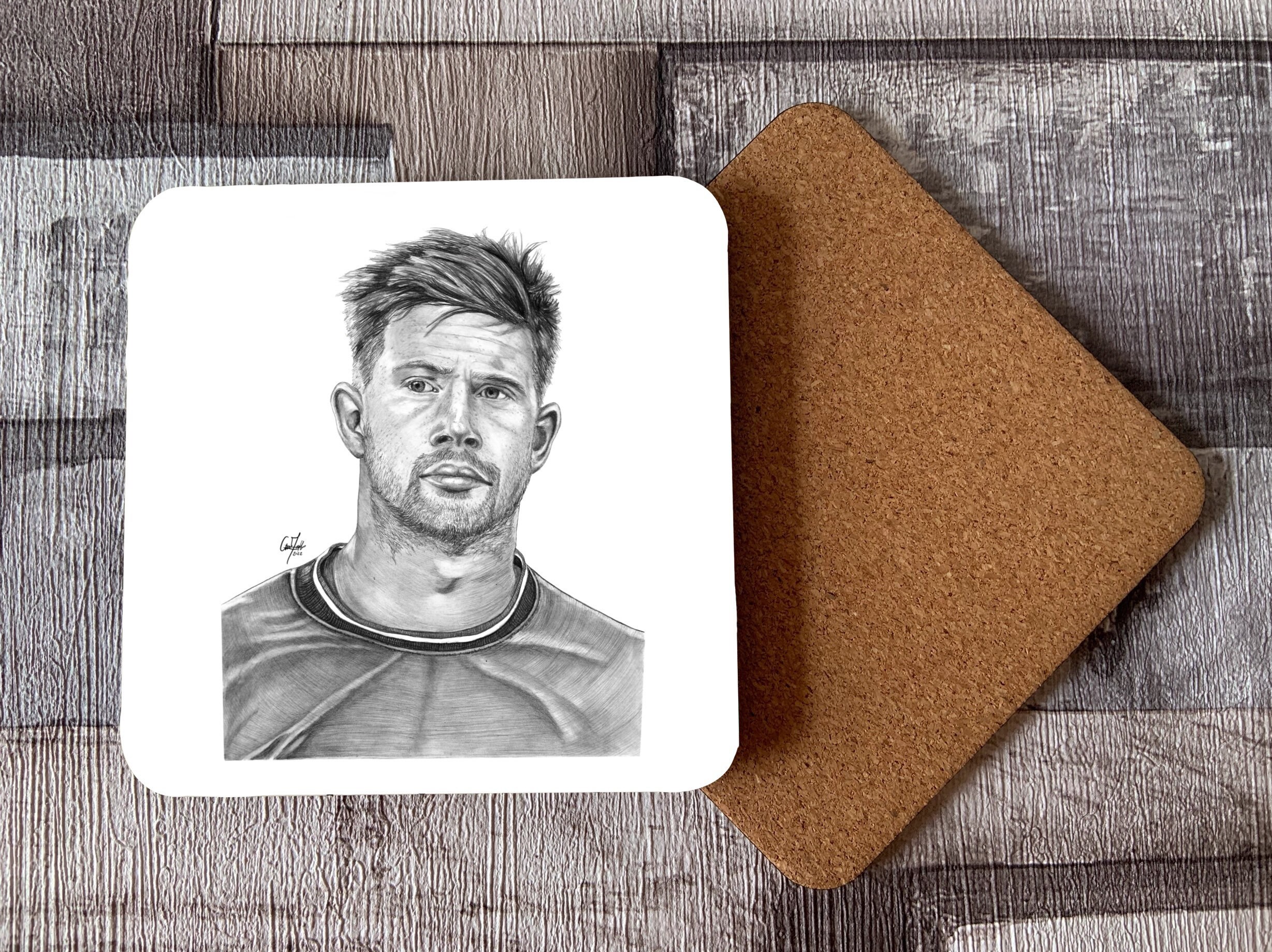 Kevin De Bruyne Drawing Coaster Design MCFC Inspired Drawing - Etsy