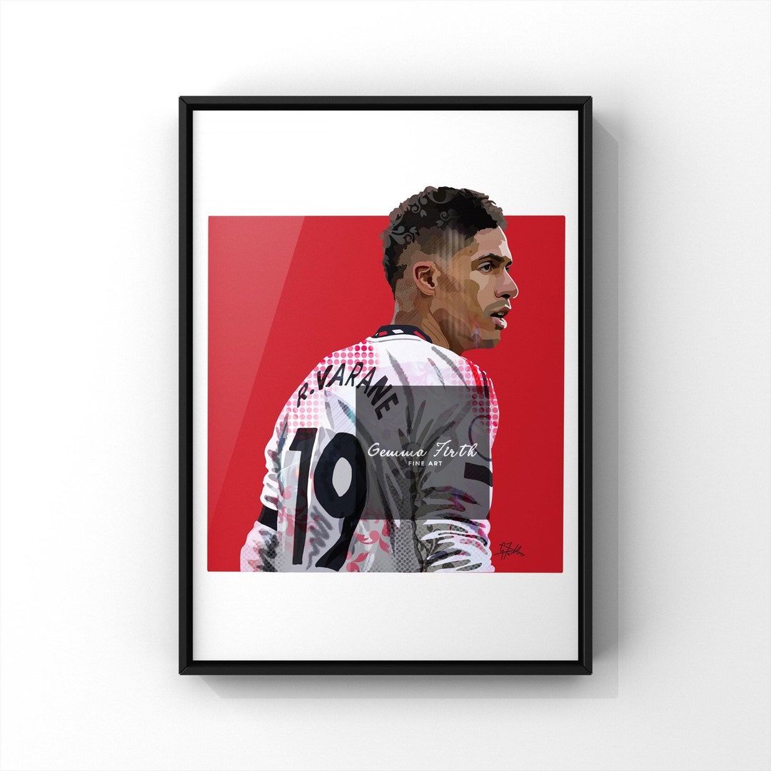 Raphael Varane Print A4 / A3 Digital Illustration Drawing Original ...