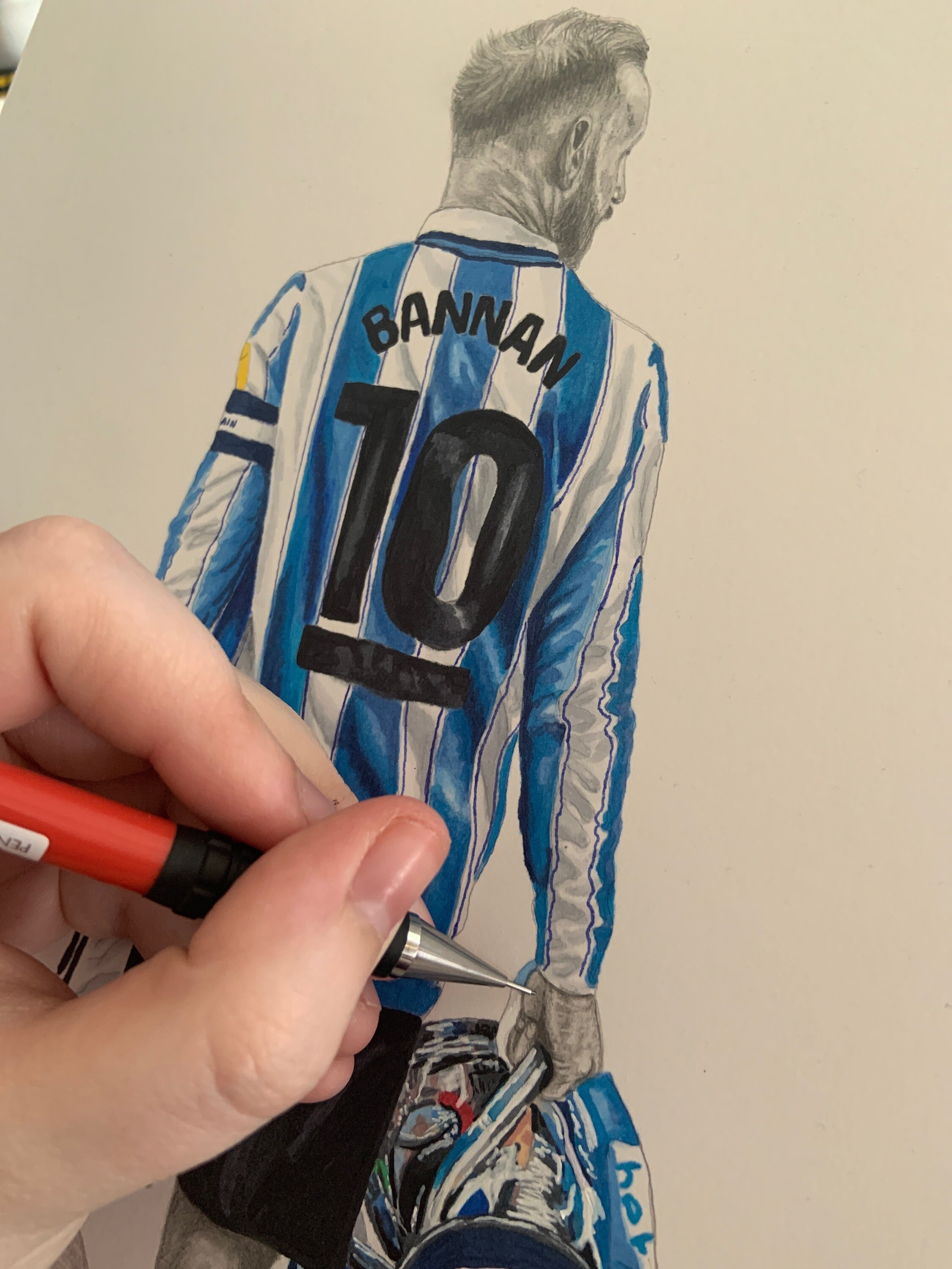 Barry Bannan Inspired Pencil Drawing A4 Drawing SWFC Themed - Etsy