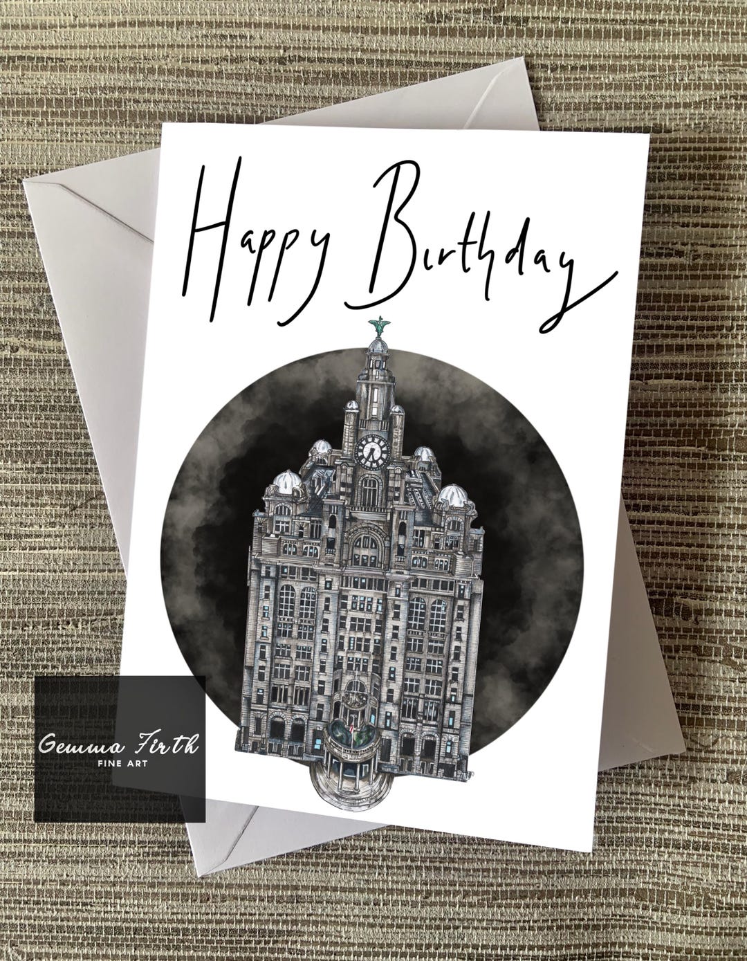 The Liver Building Inspired Birthday Cards A5 Size Handmade - Etsy