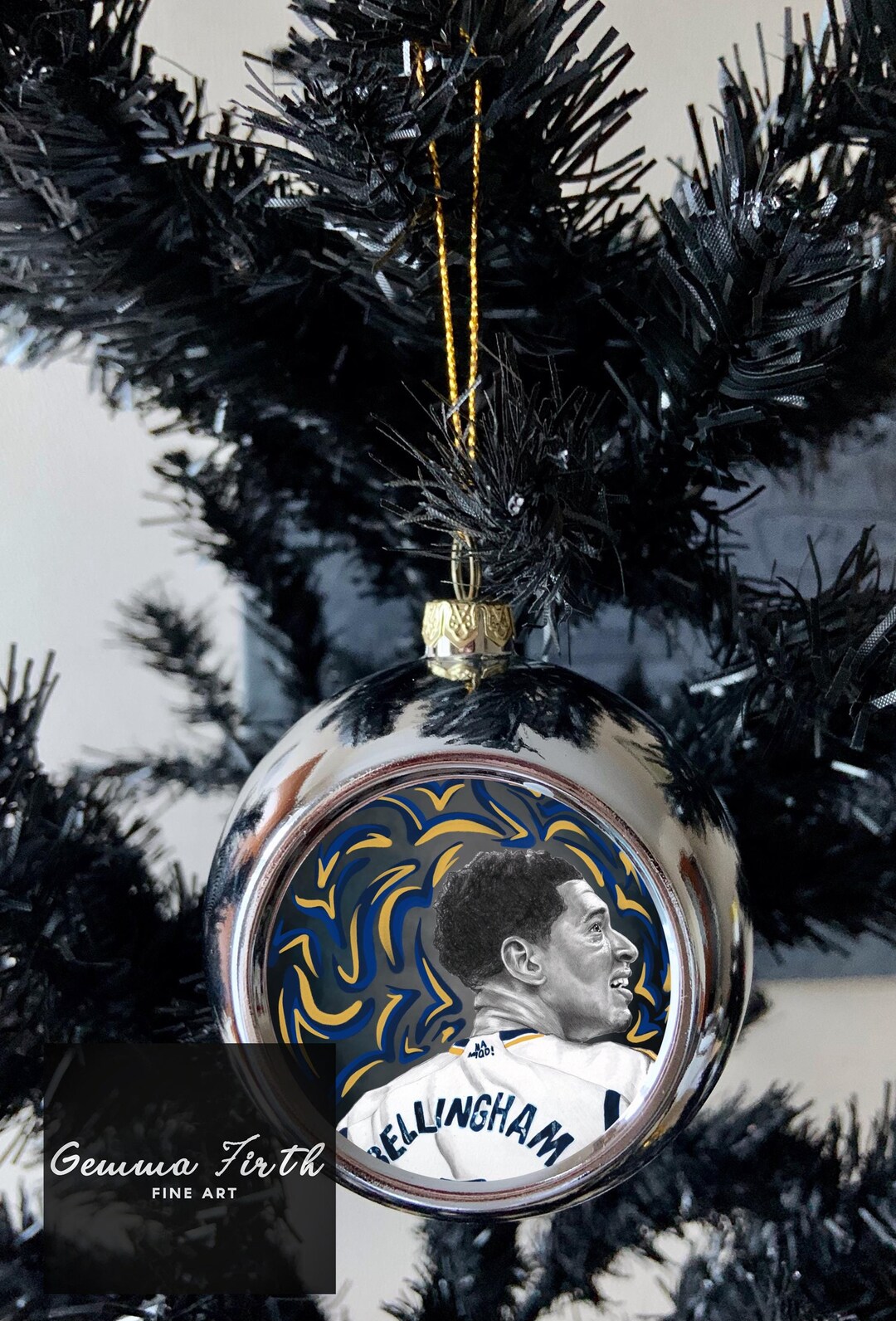 Jude Bellingham Inspired Drawing Christmas Bauble Drawing Design ...