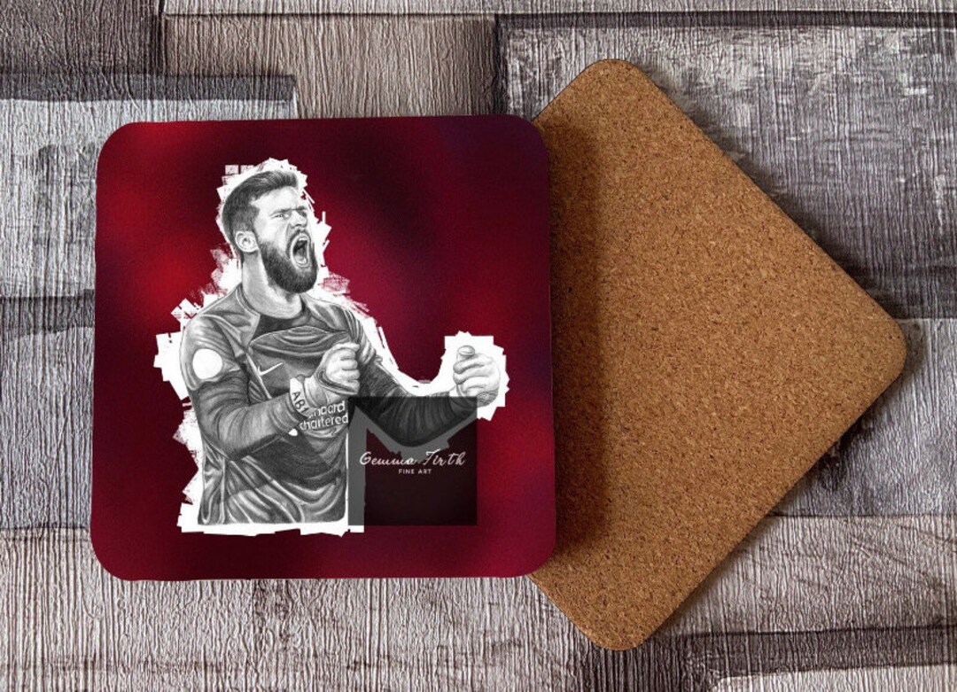 Alisson Becker Coaster Original Pencil Drawn Artwork Liverpool Inspired ...