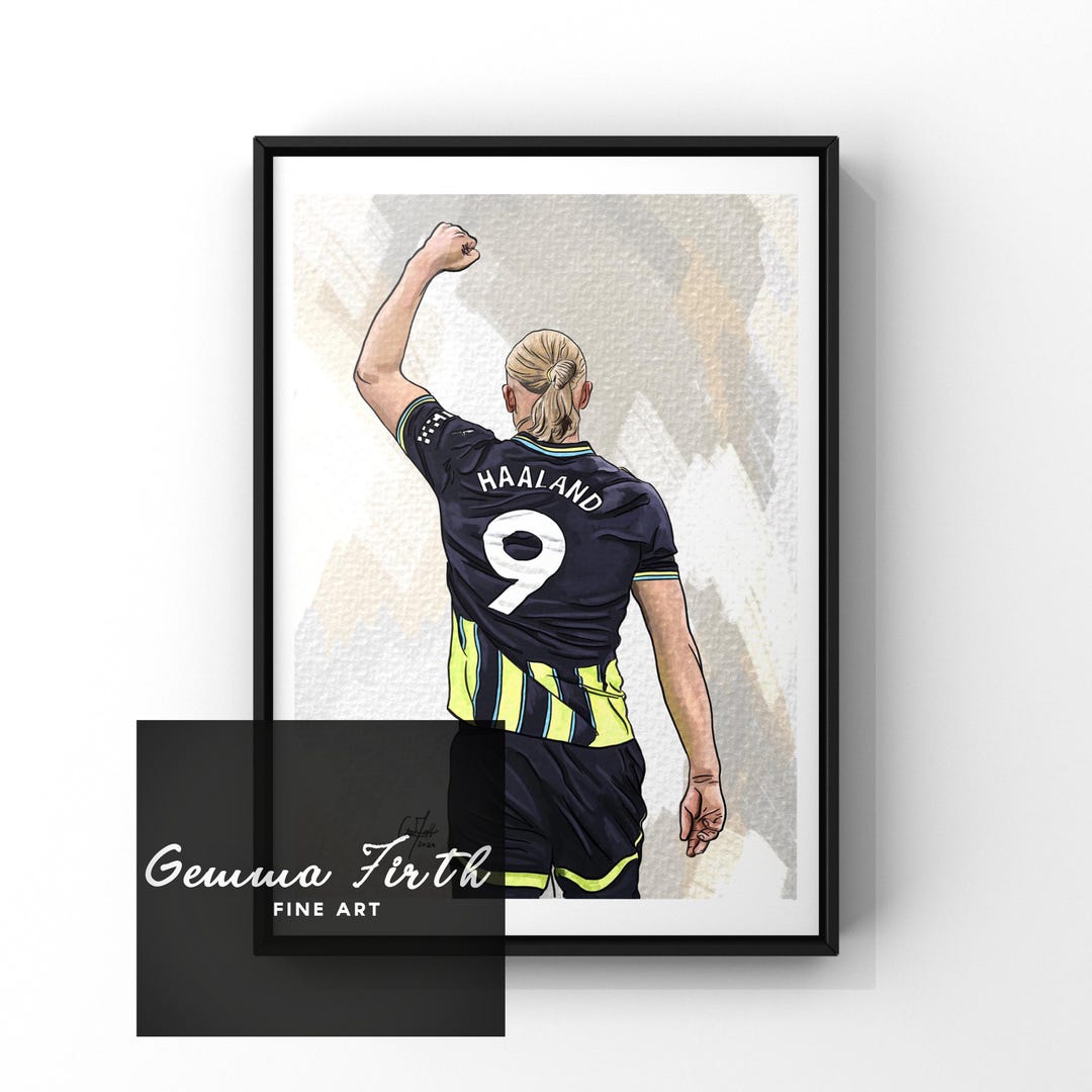 Drawing of Erling Haaland Inspired Drawing Print A4 A5 A3 Original ...