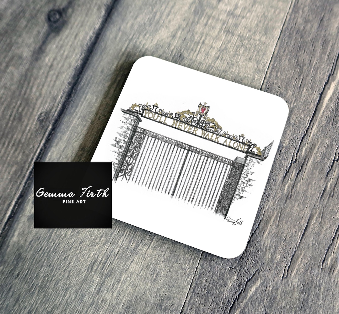Shankly Gates Inspired Drawing Coaster Handmade Hand Drawn Design ...