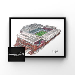 Villa Park Stadium Themed Drawing | Football Prints | Birthday Gift ...