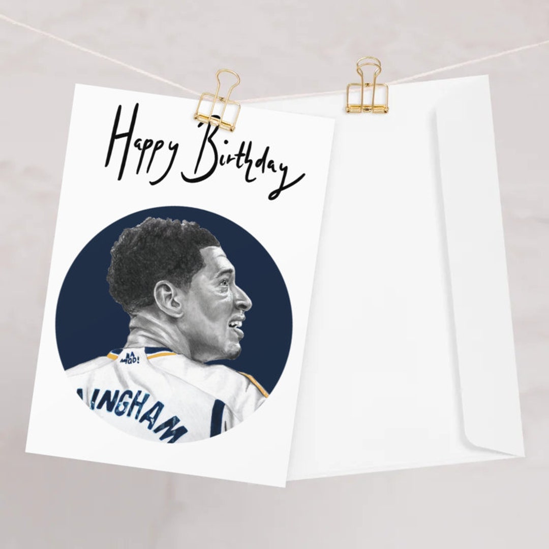 Jude Bellingham Pencil Drawing Birthday Card A5 Size Handmade HAMMER ...