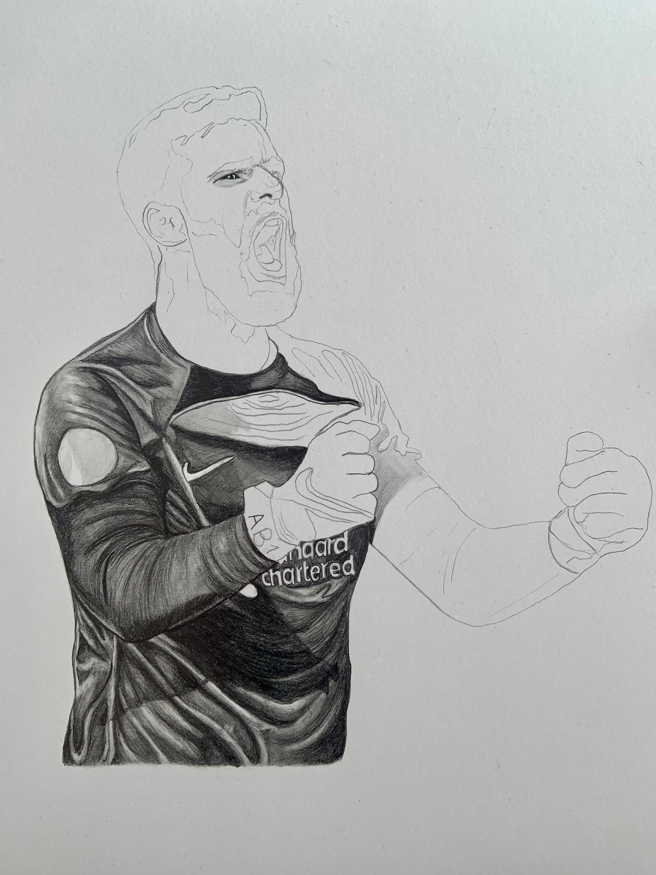 Alisson Becker Inspired Print A4 Size Original Artwork | Football ...
