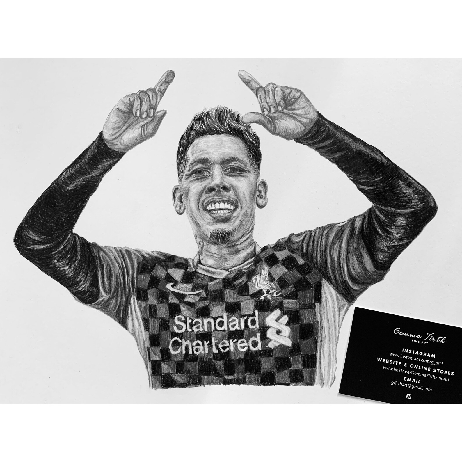 Liverpool FC Print Roberto Firmino Drawing - Etsy UK