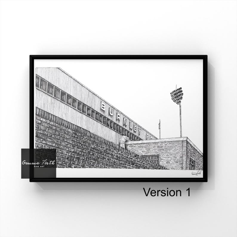 Turf Moor Stadium Burnley Themed Drawing | Football Prints | Birthday ...