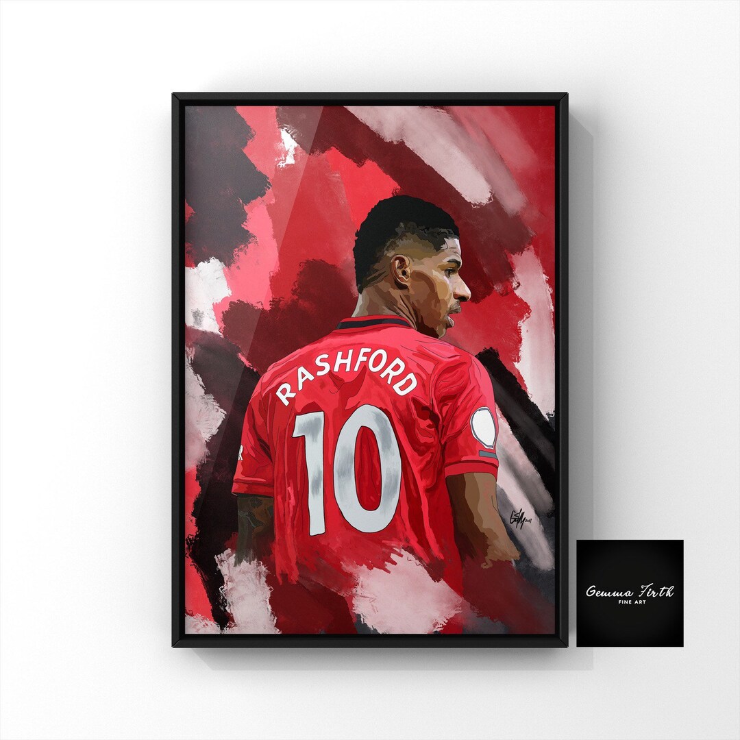 Marcus Rashford Print A4 Digital Illustration Drawing Man Utd Themed ...