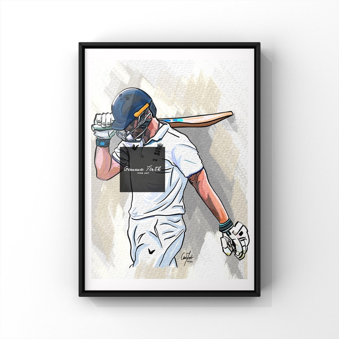 Drawing of Ben Stokes Inspired Drawing Print A4 Original Artwork ...