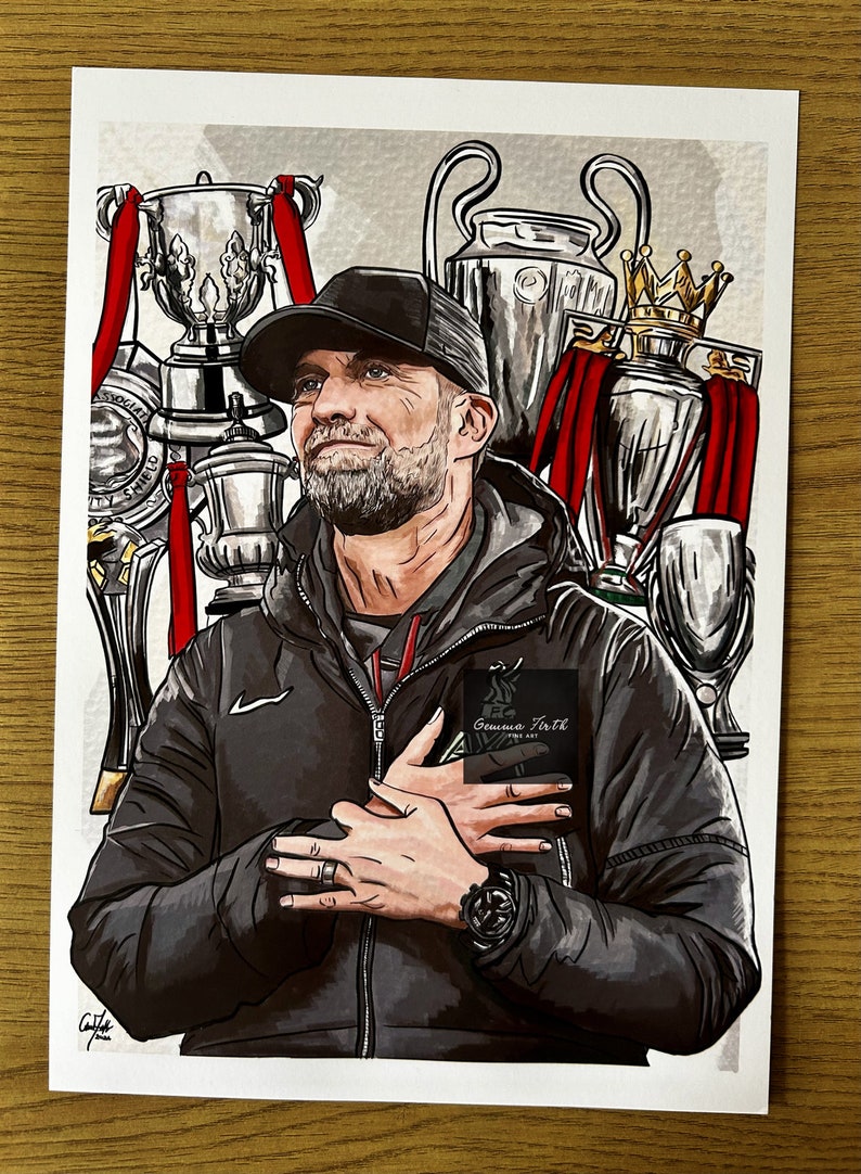Jurgen Klopp Trophy Inspired Digital Illustration Print - Etsy
