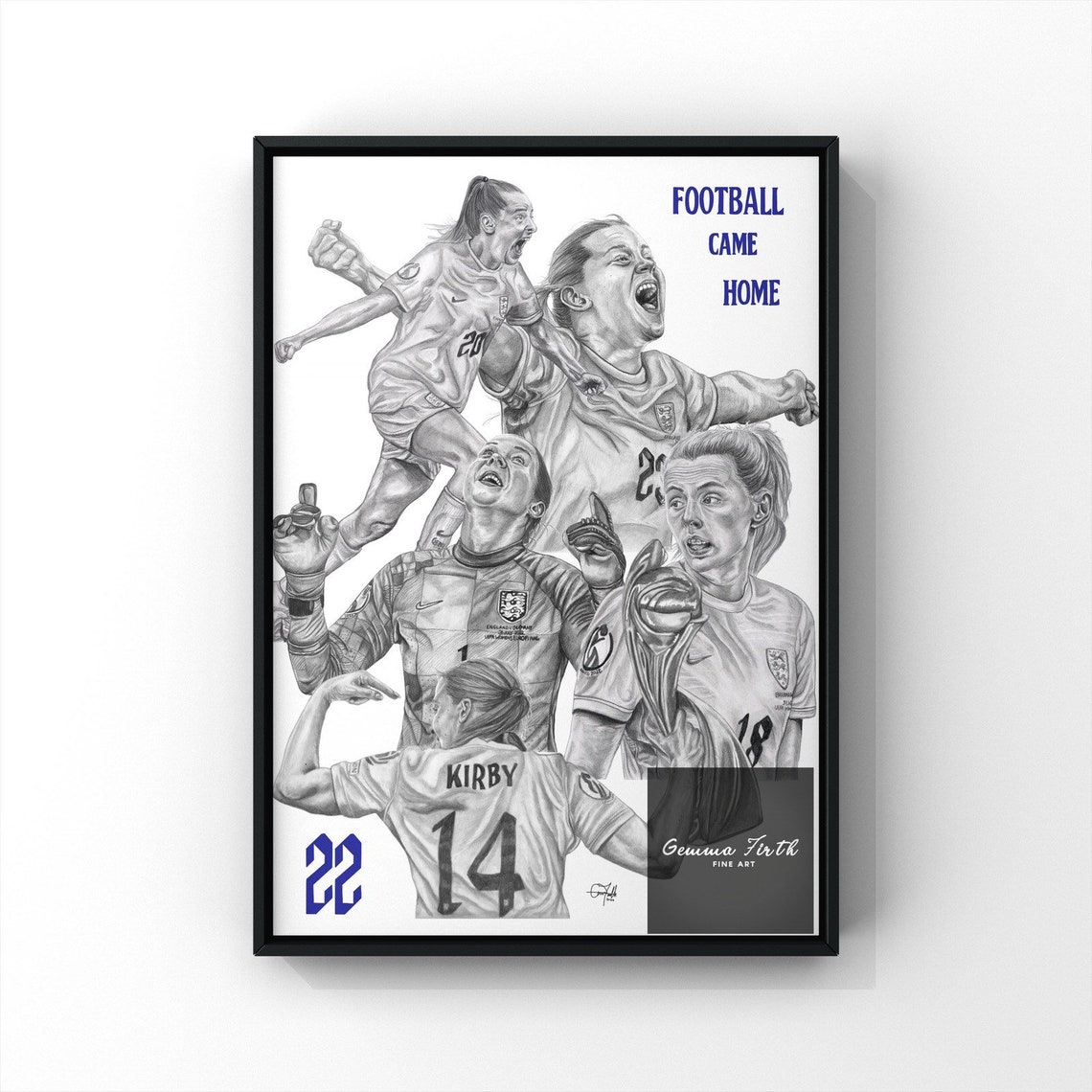 Women’s Footballer Football Print A4 Collage Pencil Drawing Original ...