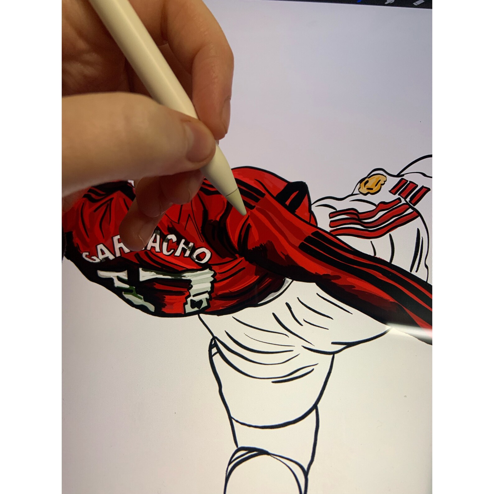 Drawing of Alejandro Garnacho Inspired Drawing Print A4 Original Art ...