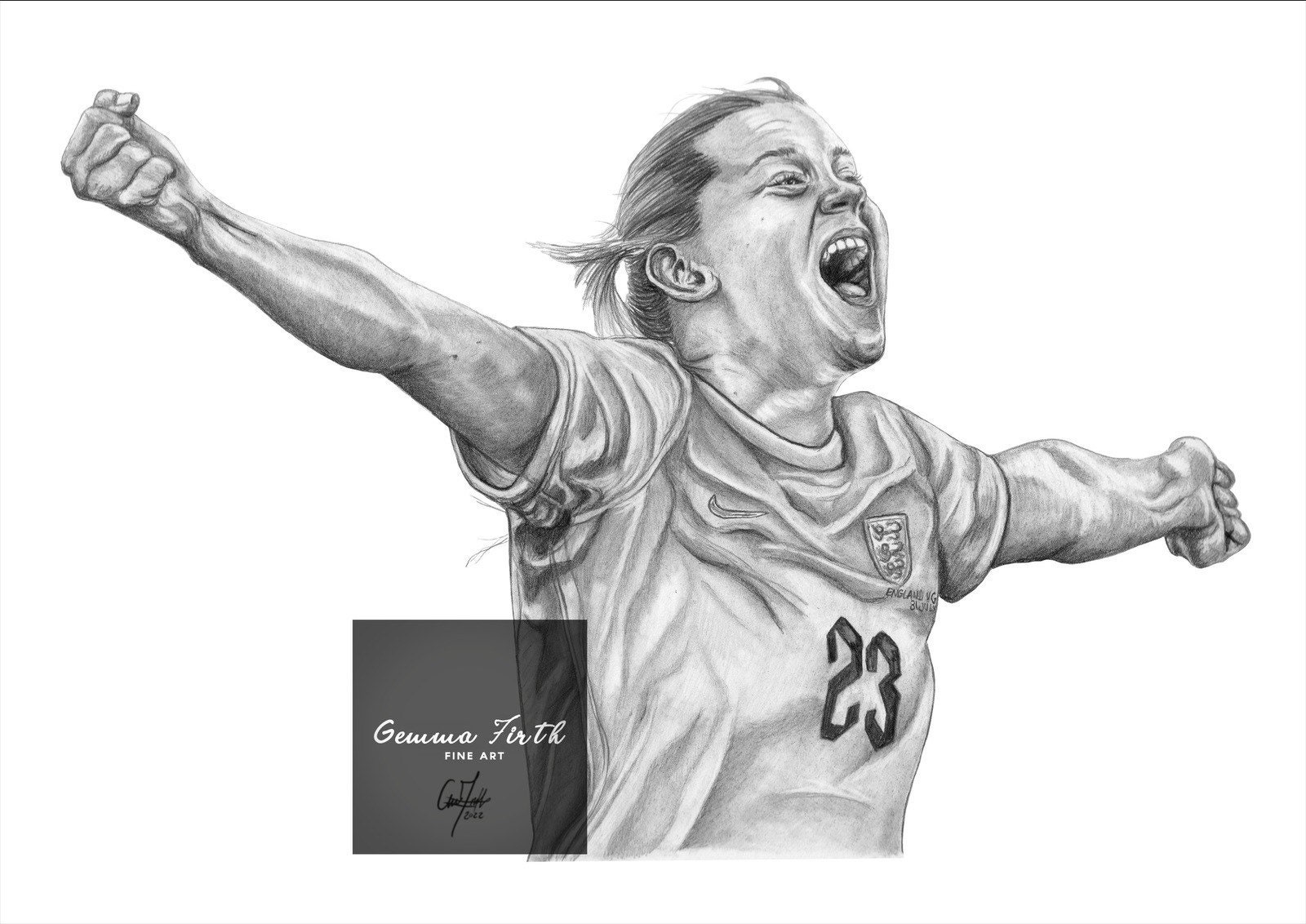 Alessia Russo Pencil Drawing Original Artwork Women’s Football Artwork ...