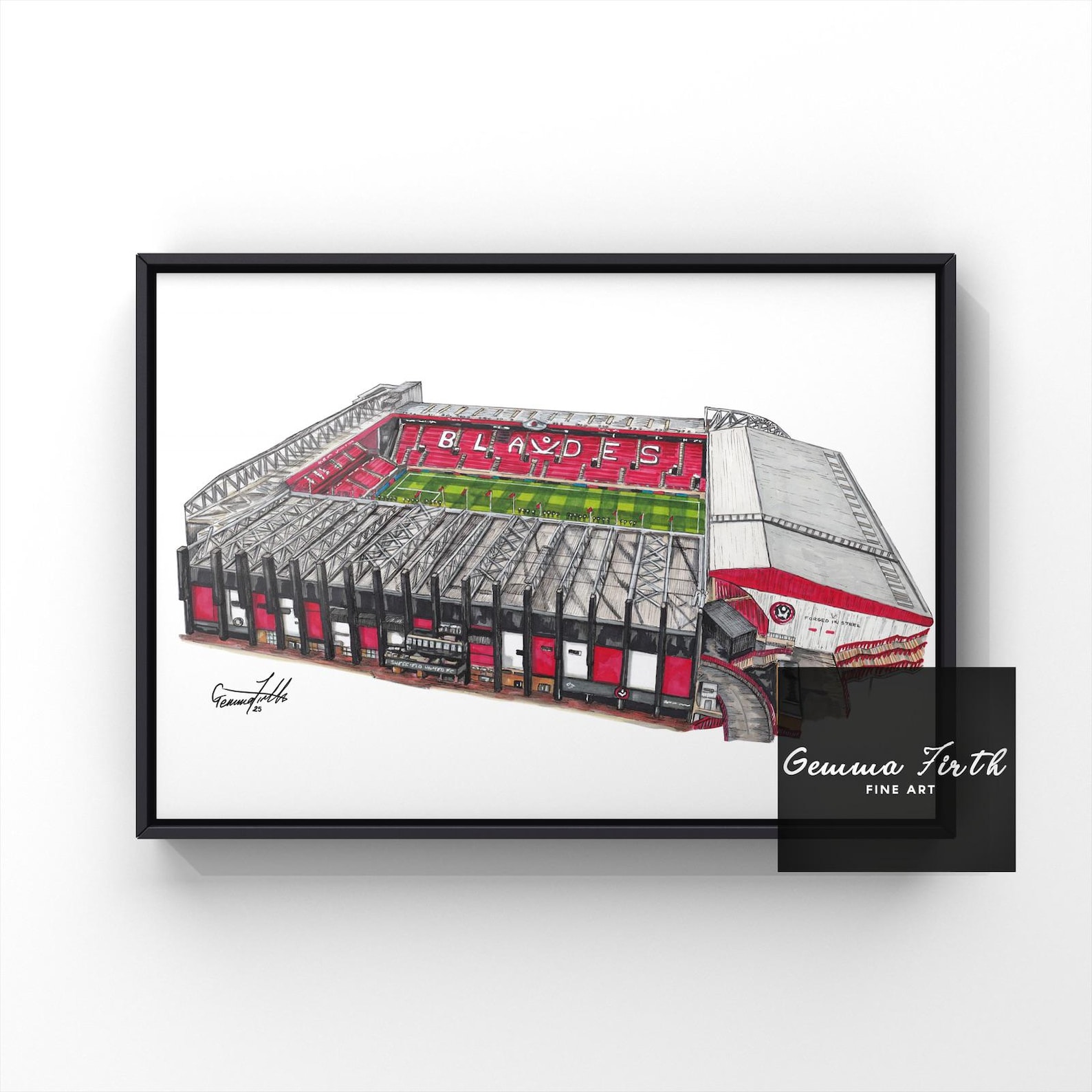Drawing of Bramall Lane Themed Drawing | Football Prints | Birthday ...
