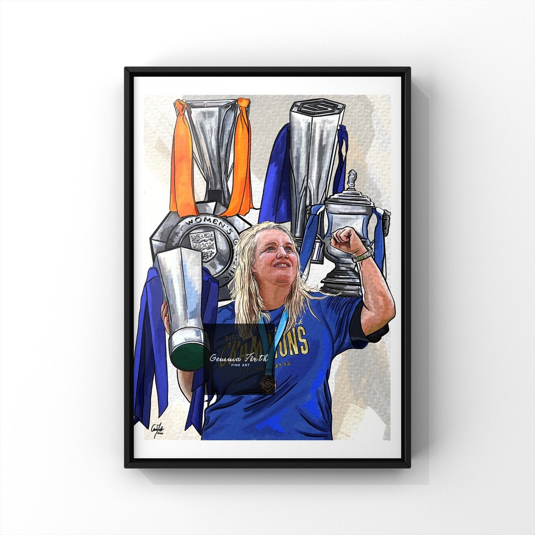 Emma Hayes Trophy Inspired Digital Illustration Print - Etsy