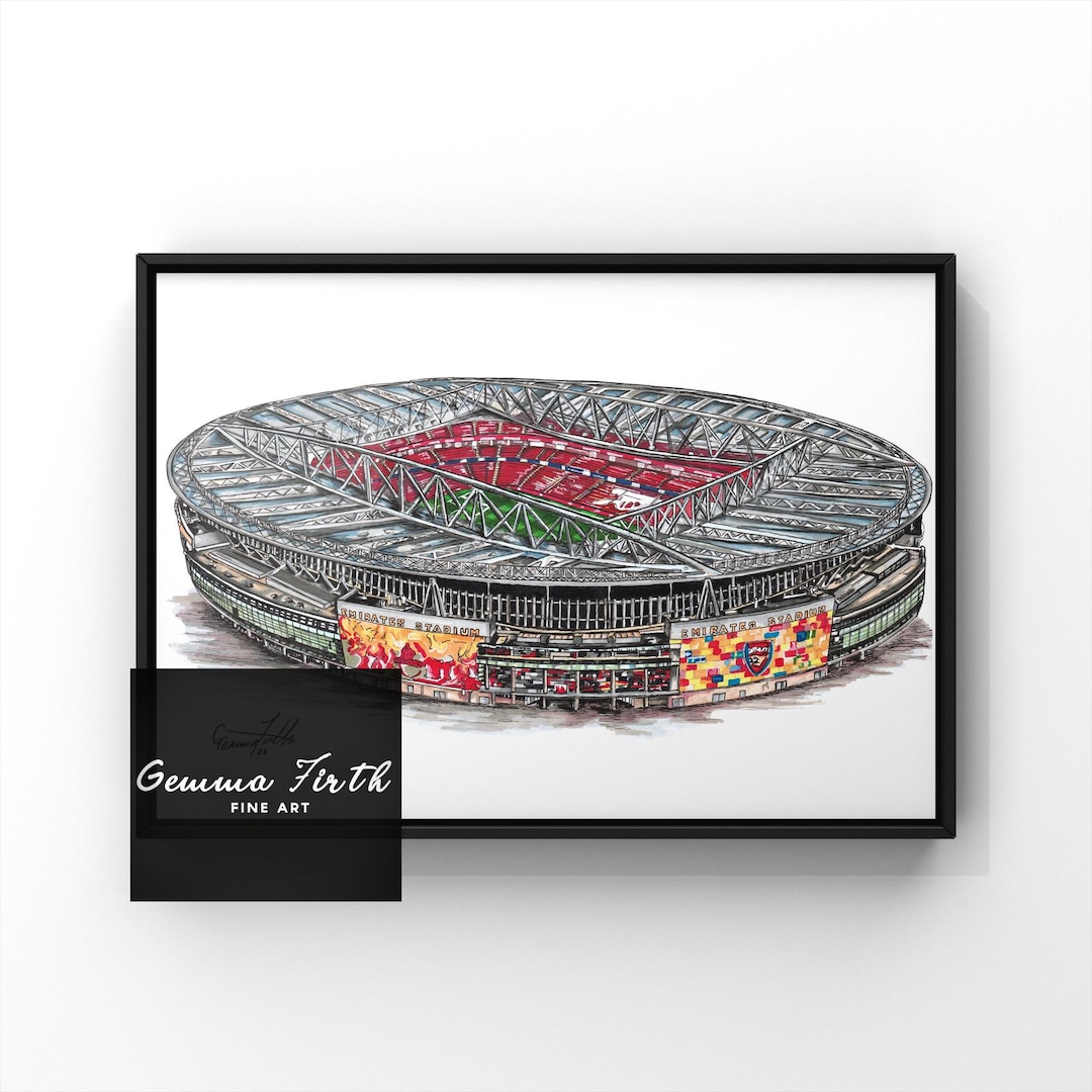 Gooners Stadium Themed Drawing | Football Prints | Birthday Gift ...
