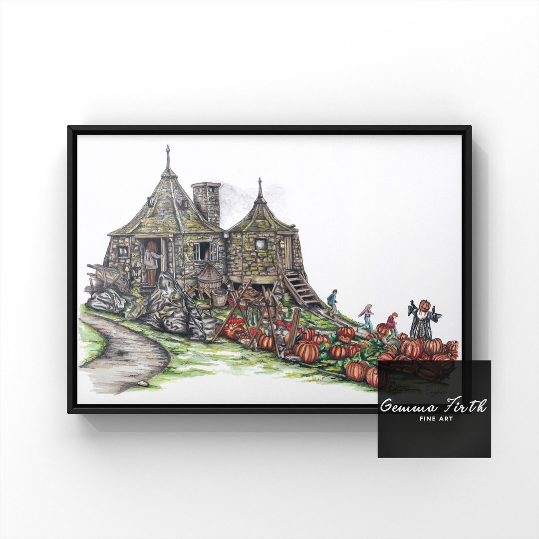 The Gamekeeper's Hut Inspired Drawing A5, A4 A3 Magical Hagrid ...