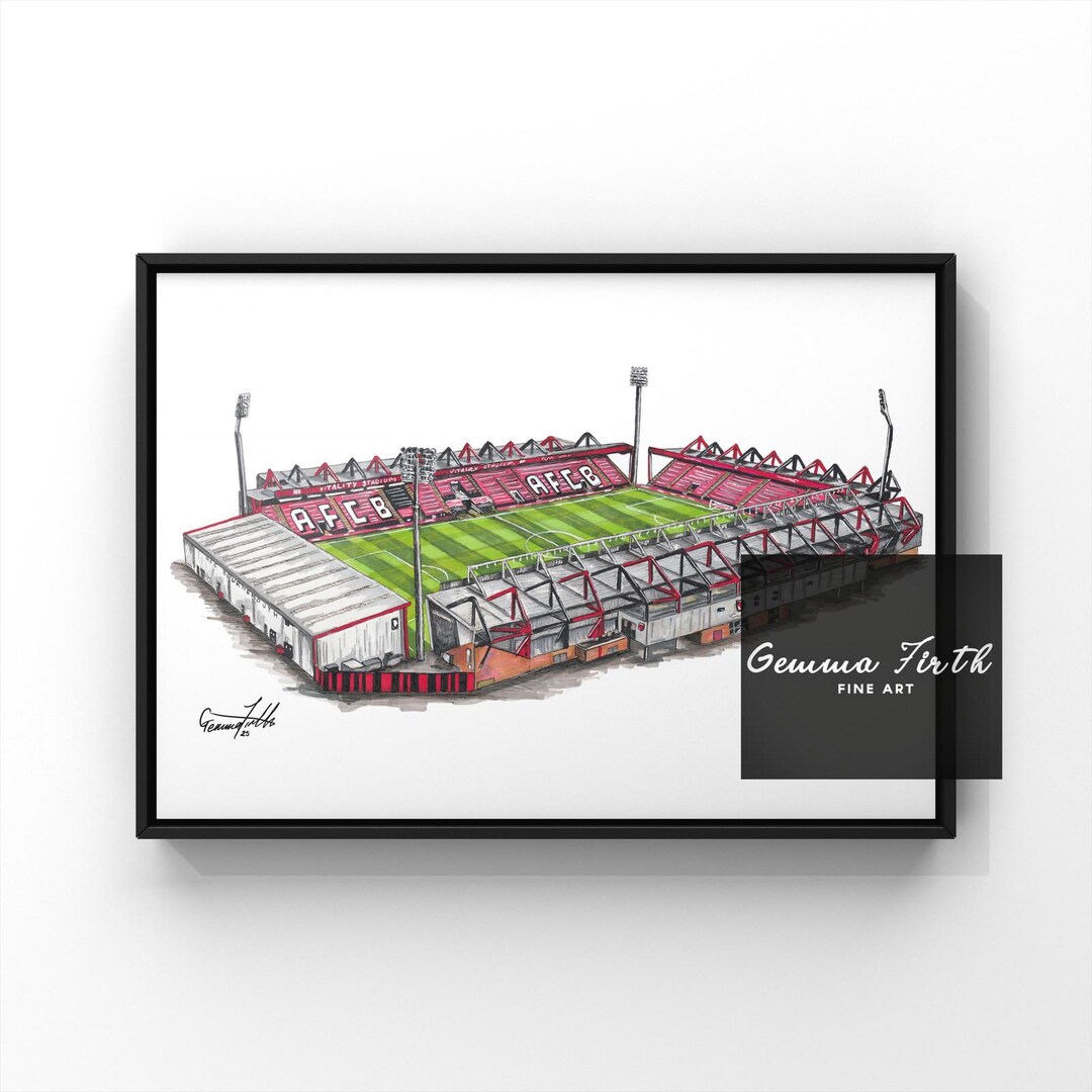 Drawing of Vitality Stadium Cherries Themed Drawing | Football Prints ...
