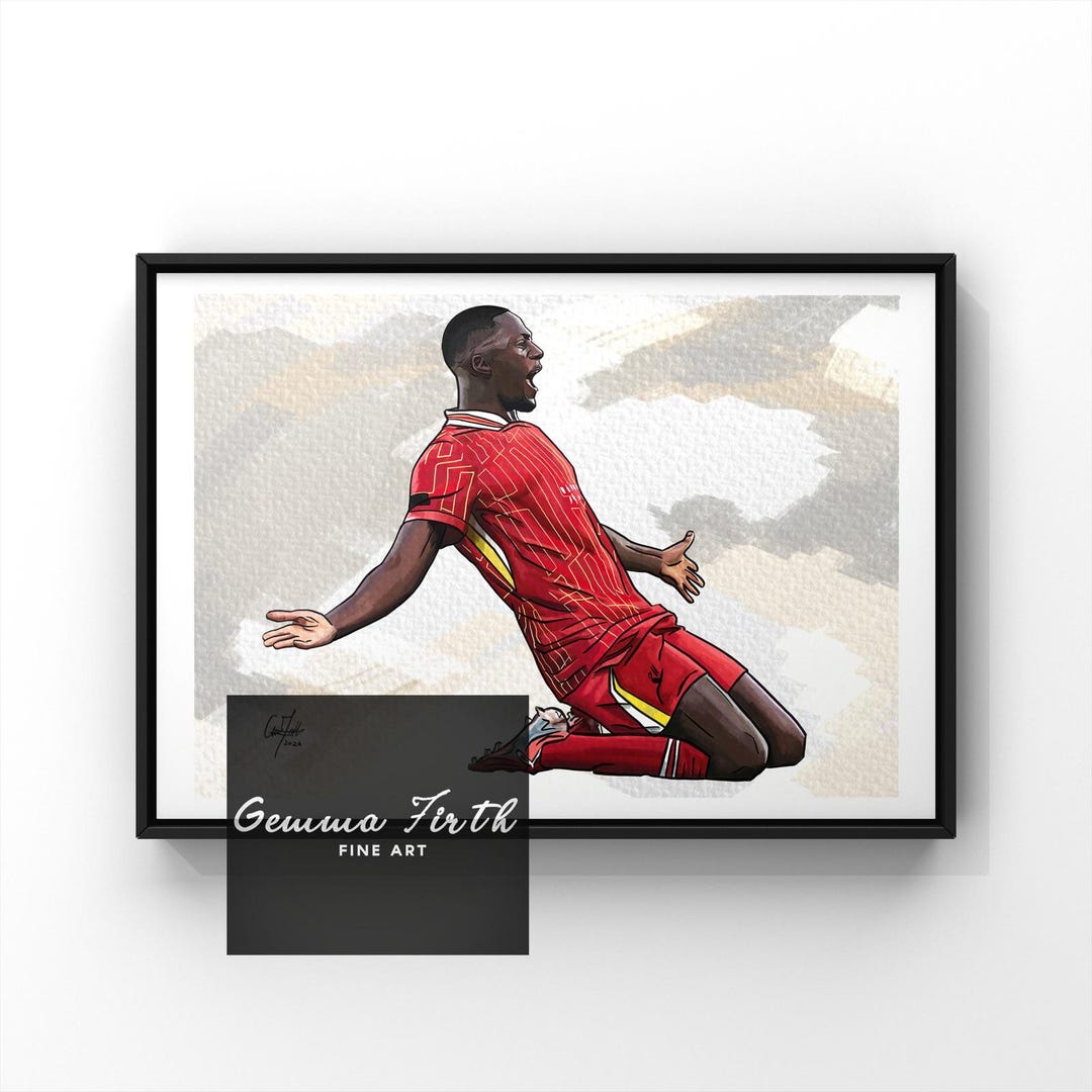 Ibrahima Konate Inspired Drawing Print A4 Original Artwork | Football ...