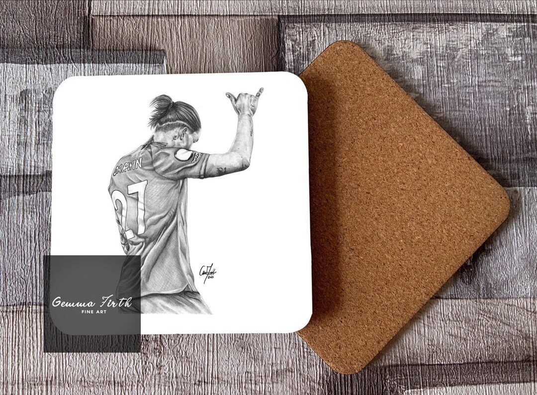 Darwin Nunez Inspired Pencil Drawing Coaster Original Digital Artwork ...