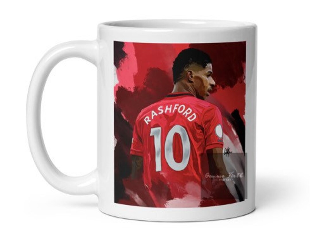 Marcus Rashford Mug Original Artwork Hand Sublimated Design Man Utd ...