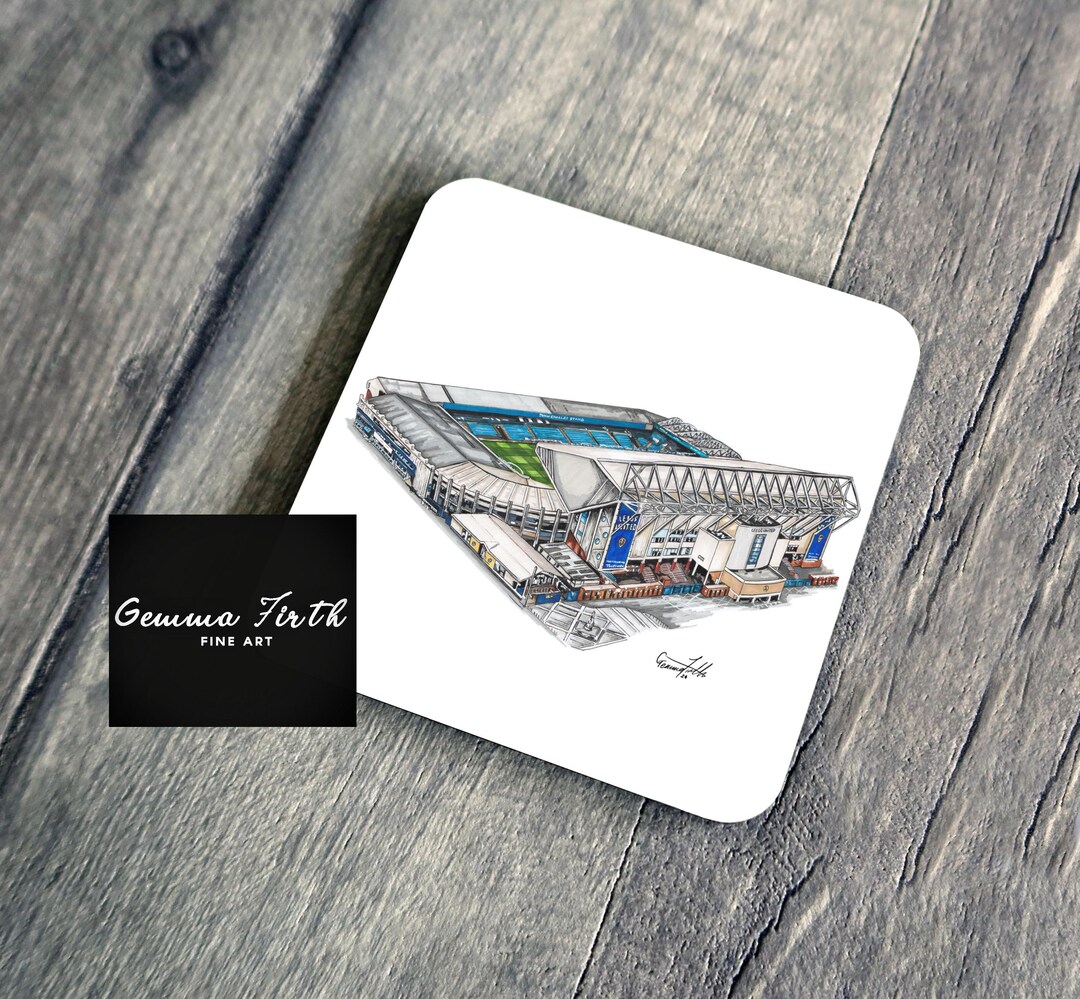Elland Road Inspired Drawing Coaster Handmade Hand Drawn Design ...