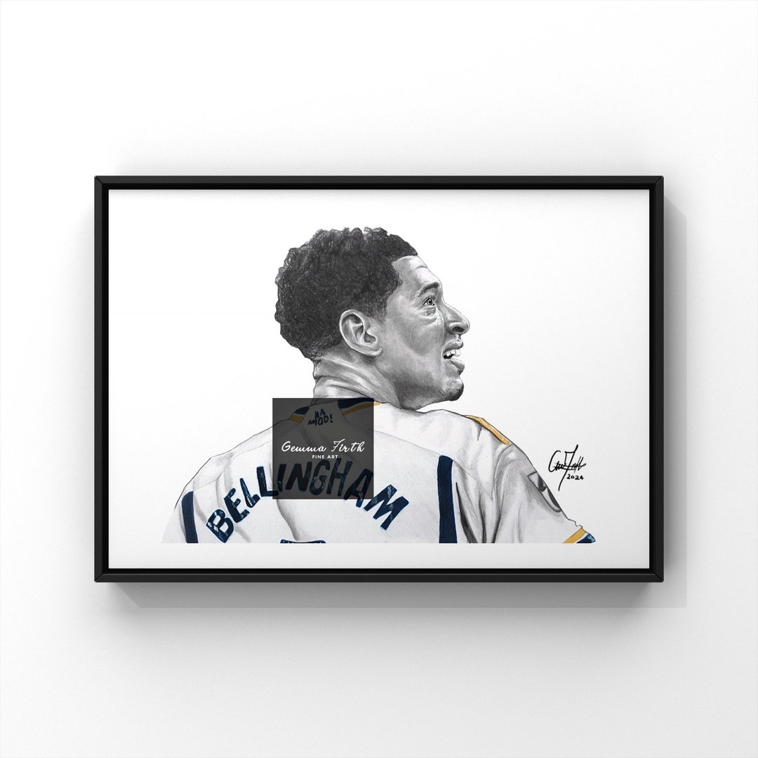 Jude Bellingham Inspired Drawing Print A4 Original Artwork | Football ...
