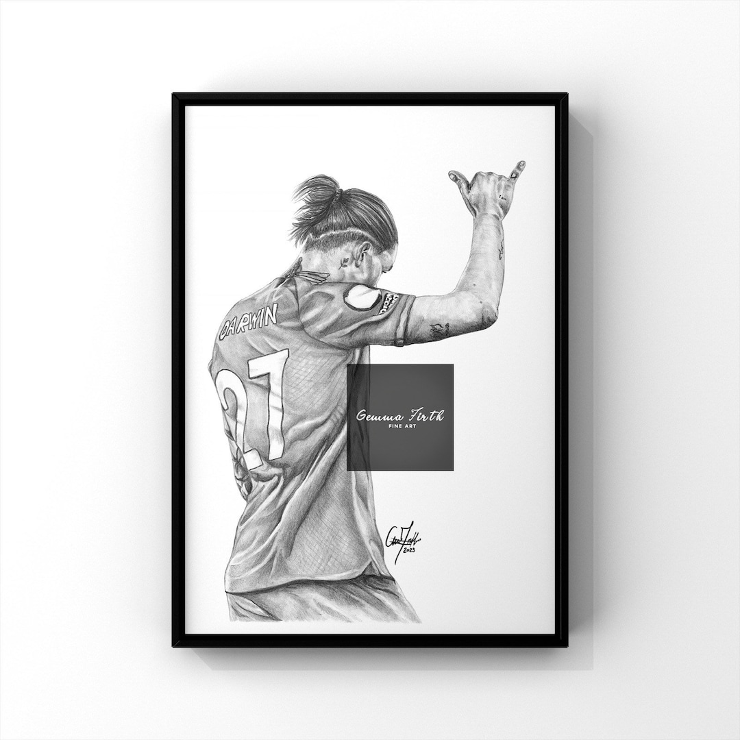 Darwin Nunez Drawing Print A4 Original Art Liverpool Themed Drawing ...