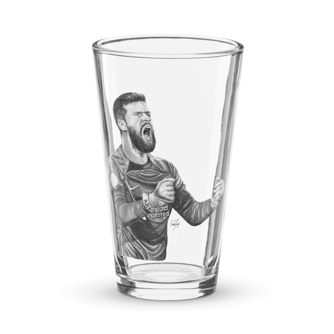 Alisson Becker Inspired Pencil Drawing Shaker Pint Glass - Etsy