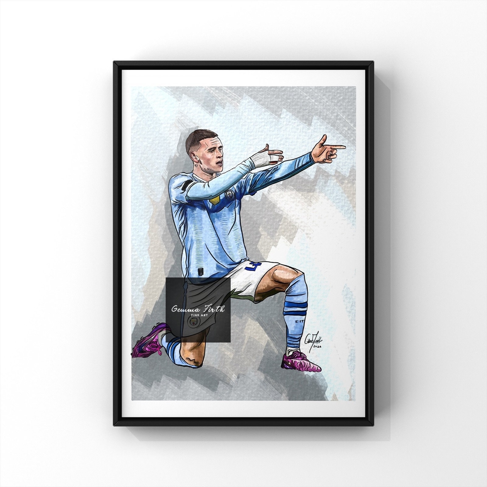 Drawing of Phil Foden Inspired Drawing Print A4 Original Artwork ...