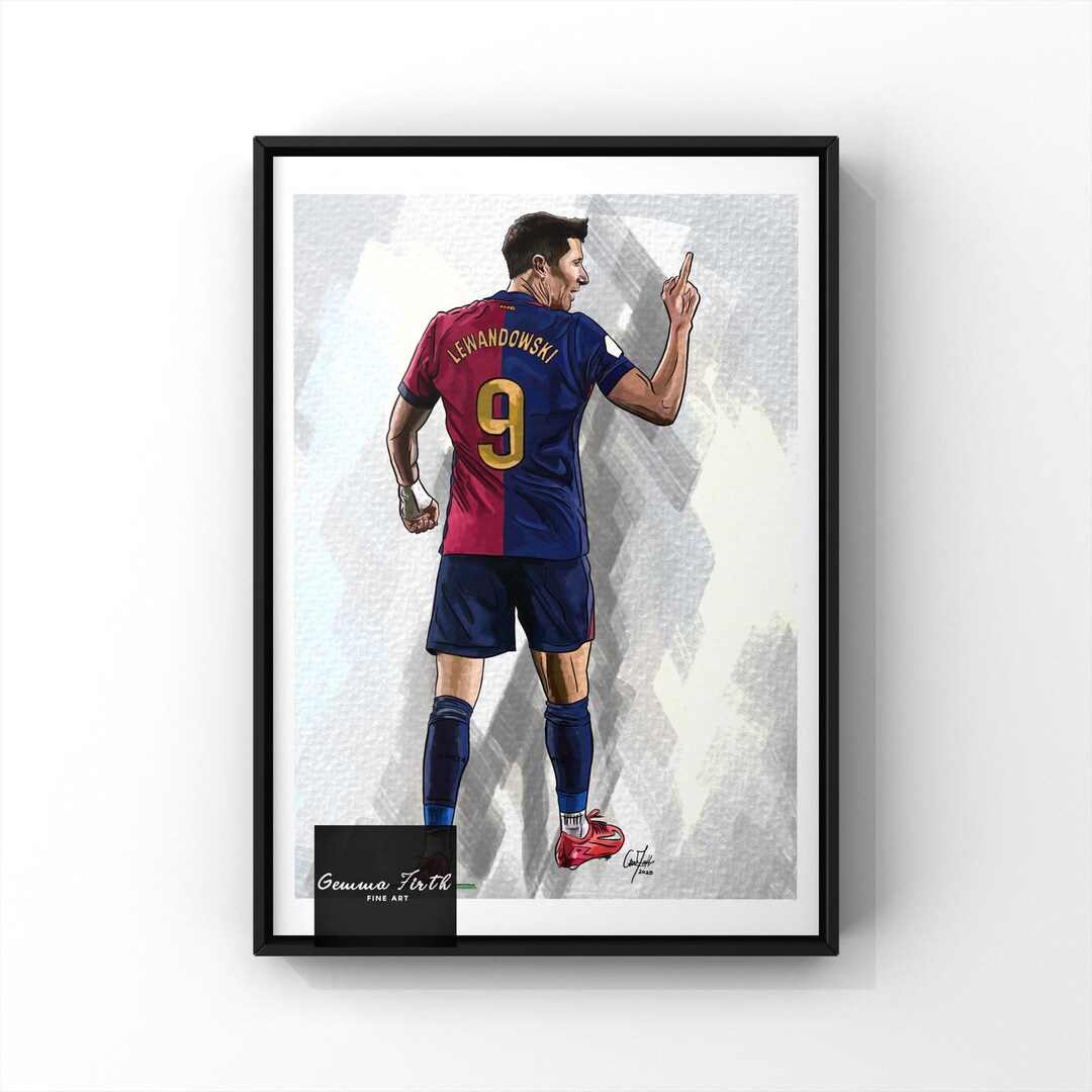 Drawing of Robert Lewandowski Inspired Illustration Print Original ...