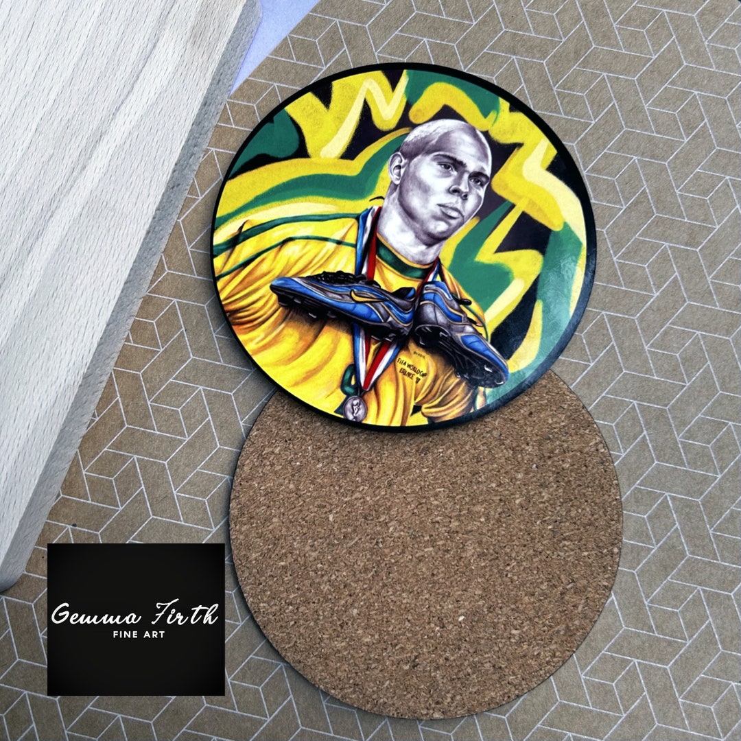 Ronaldo Inspired Coaster Pencil Drawing Round Coaster Design Inspired ...