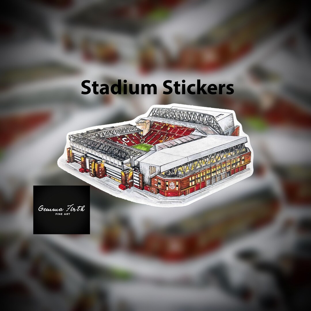 Anfield Stadium Illustration Dye Cut Sticker | Football Stadium Art ...