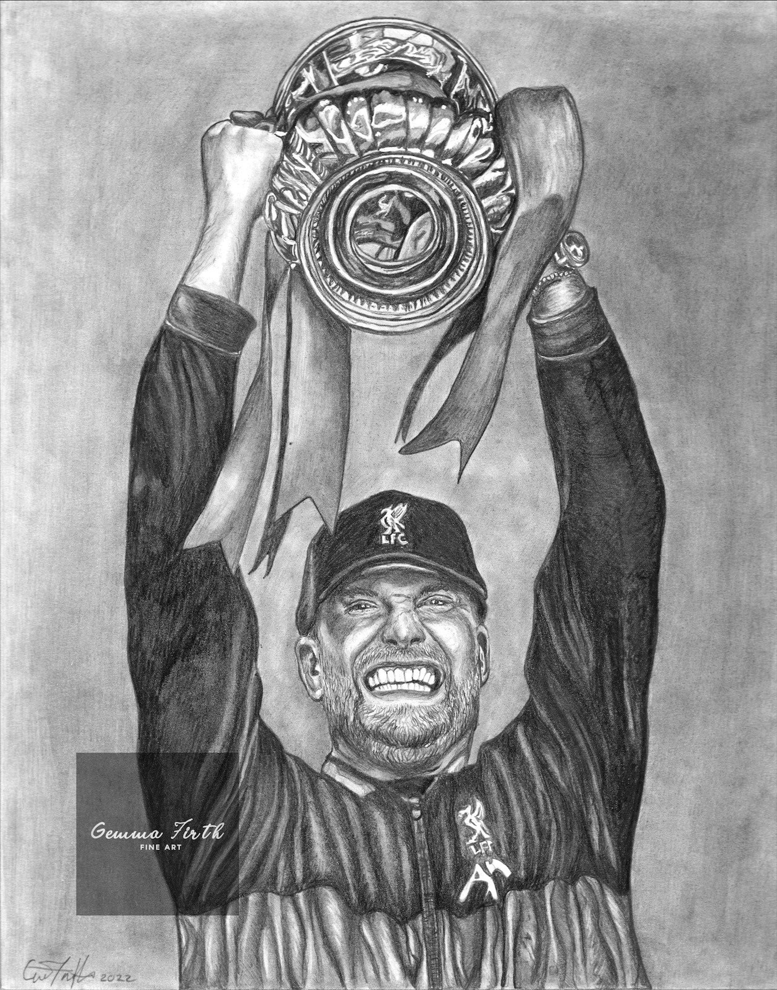 Jurgen Klopp Drawing Cup Winning Design Liverpool Themed Art | Football ...