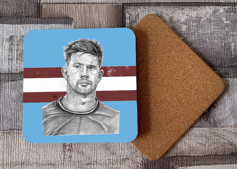 Kevin De Bruyne Drawing Coaster Design MCFC Inspired Drawing - Etsy