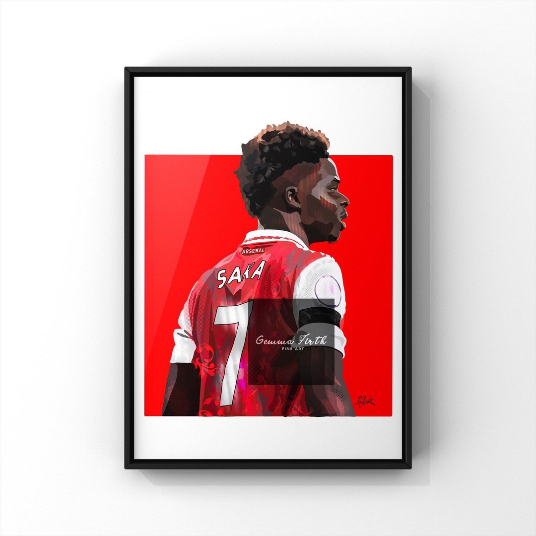 Bukayo Saka Print A4 /A3 Digital Illustration Drawing Original Artwork ...