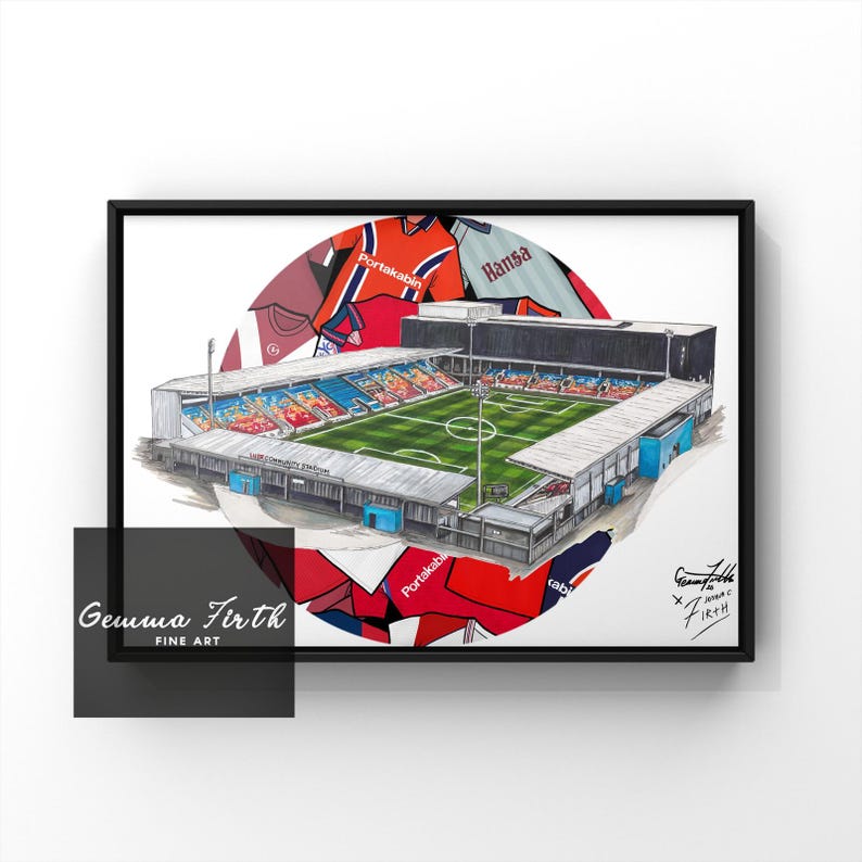 Drawing of York Community Stadium Mash up Themed Drawing | Football ...