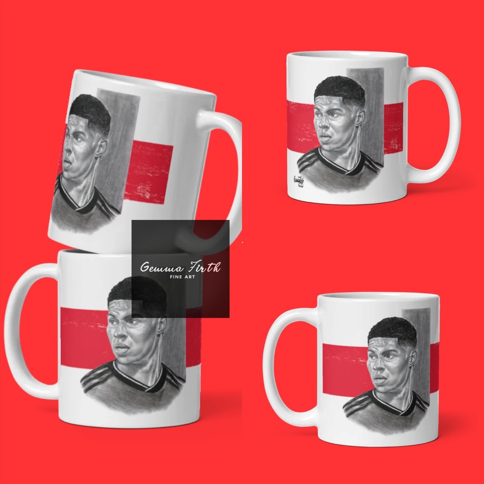 Marcus Rashford Charcoal Drawing Inspired Mug Original Artwork - Etsy