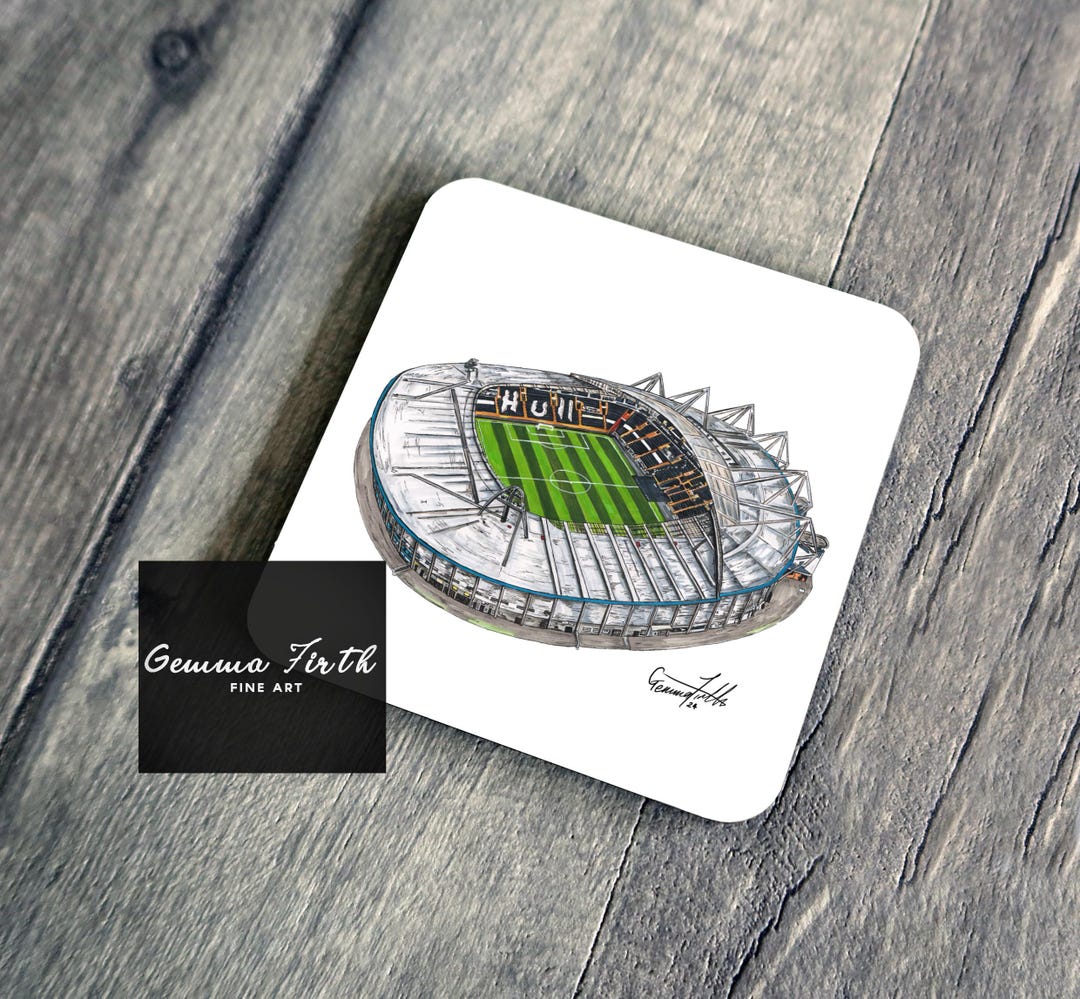 Hull MKM Stadium Inspired Drawing Coaster Handmade Hand Drawn Design ...