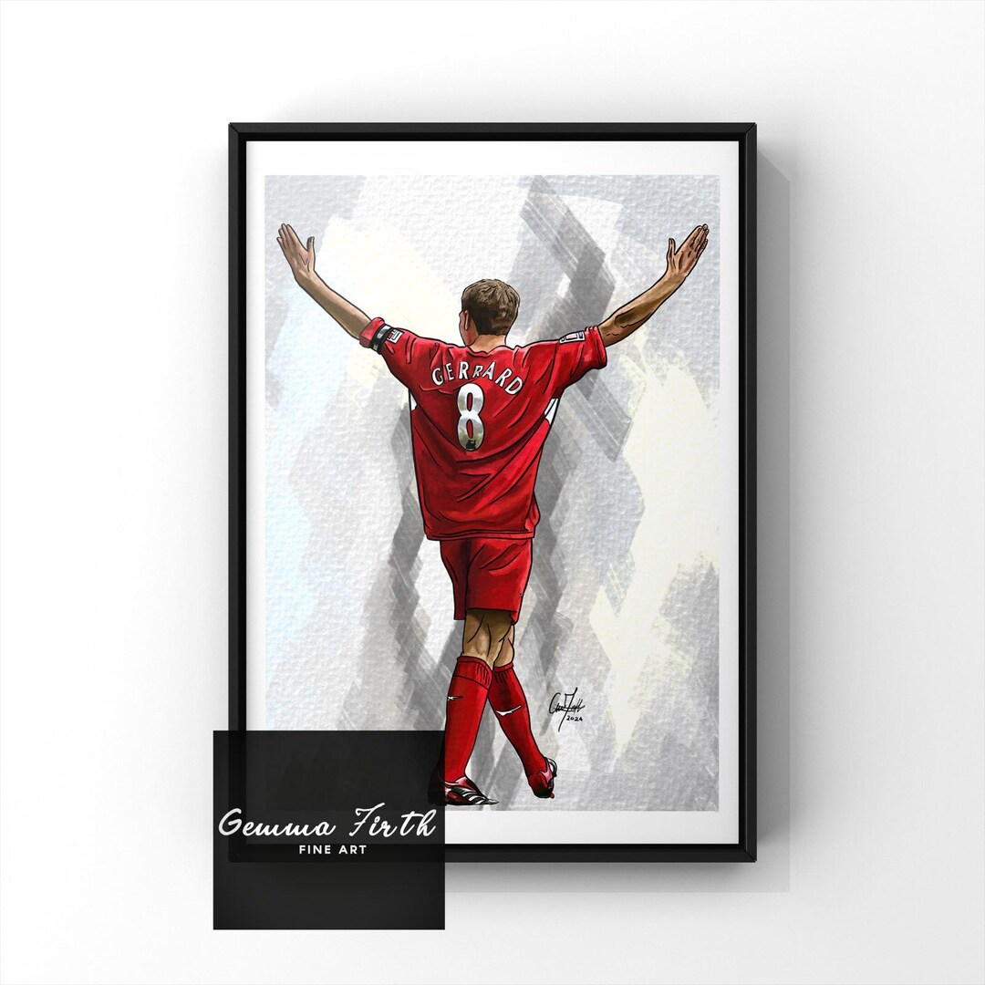 Drawing of Steven Gerrard Inspired Print A4 A5 A3 Liverpool Themed ...