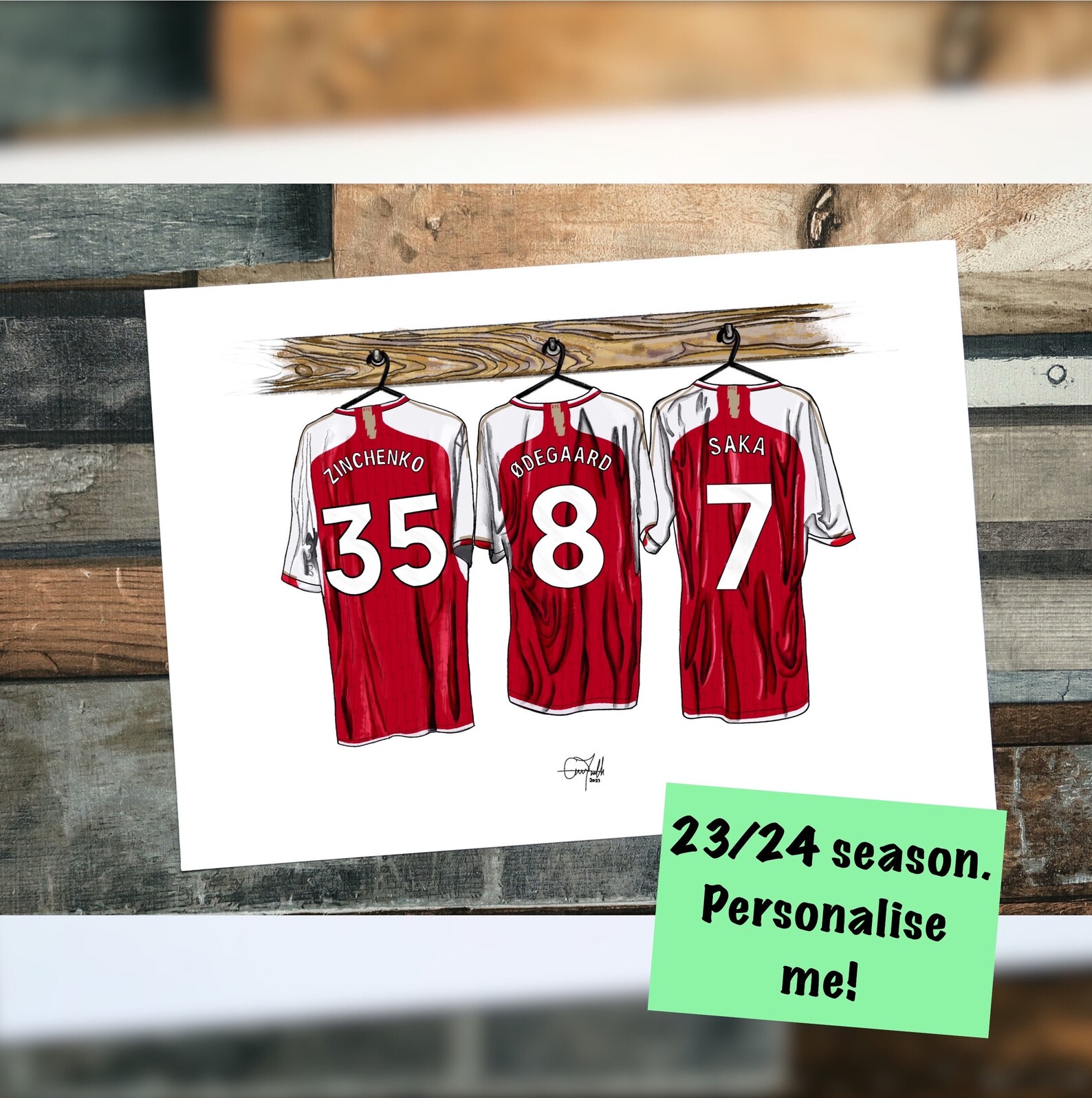 Gooners Themed Dressing Room Kit Print 23/24 24/25 Print Hand ...